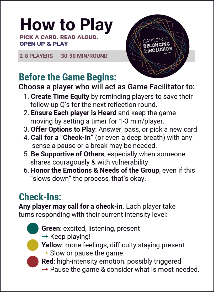 Cards for Belonging & Inclusion Deck– Games for Humanity